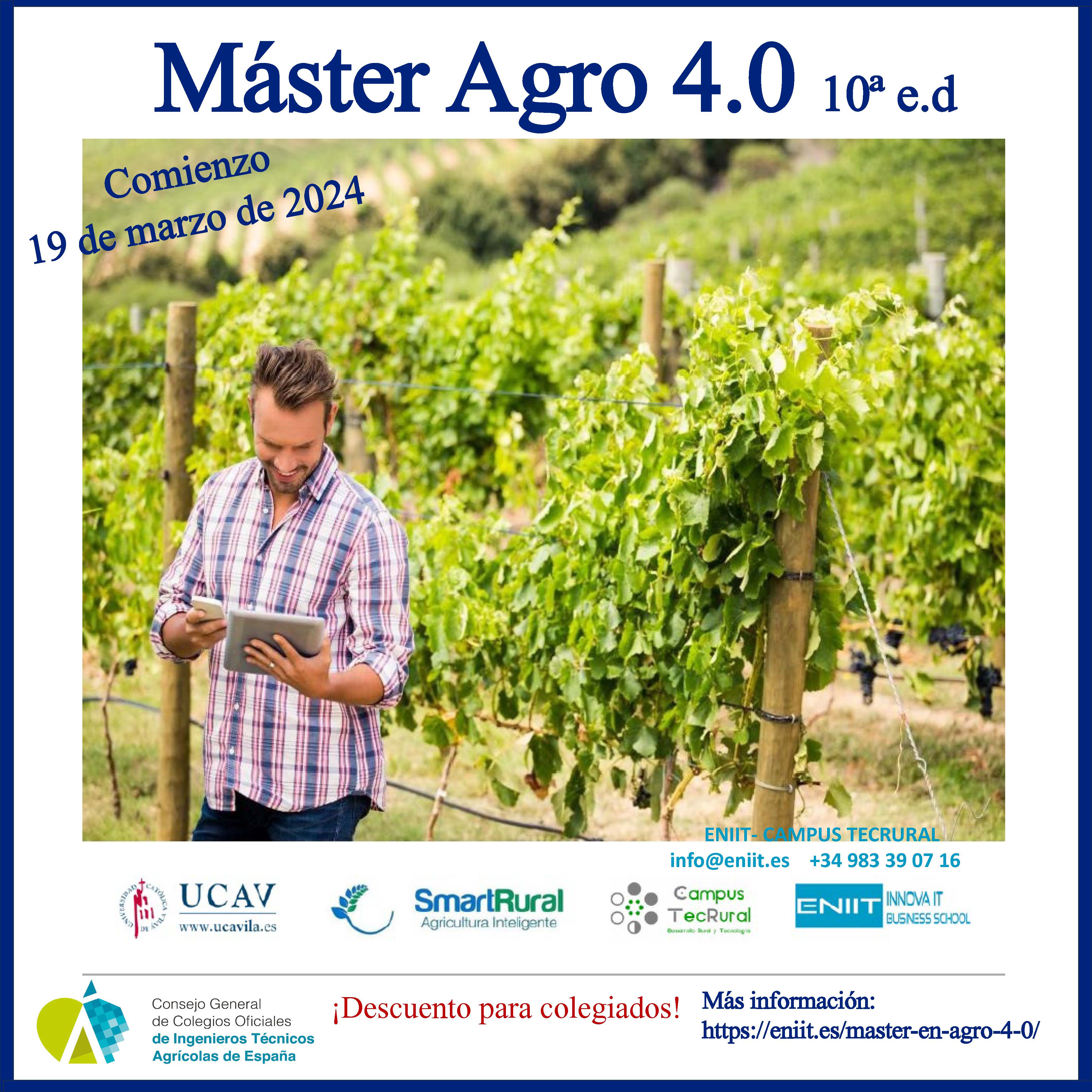 “Máster en Agro 4.0." próximo inicio de la 10ª edición - Noticias Colegiales - Colegio Oficial ...